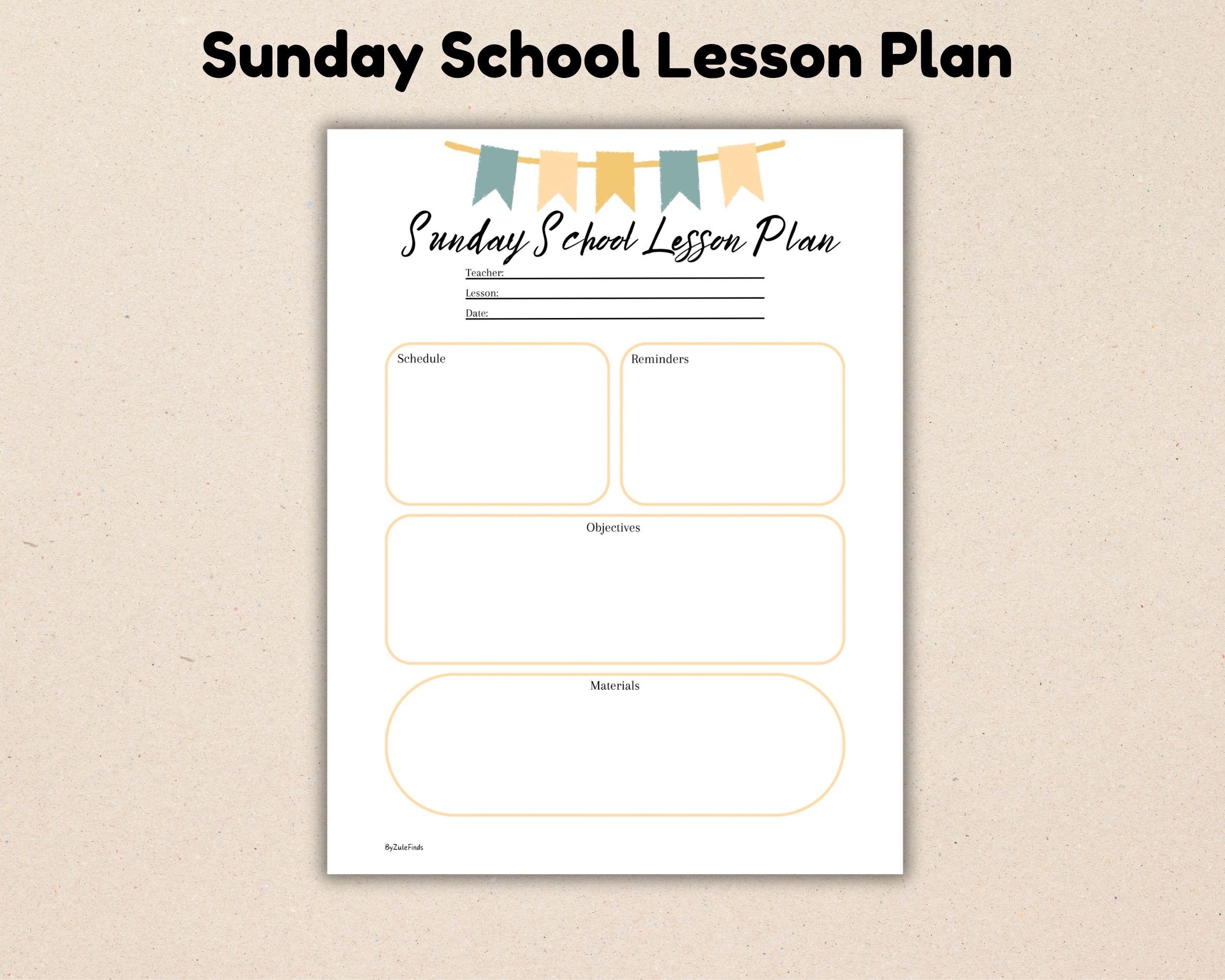 Sunday School Lesson Plan - Etsy
