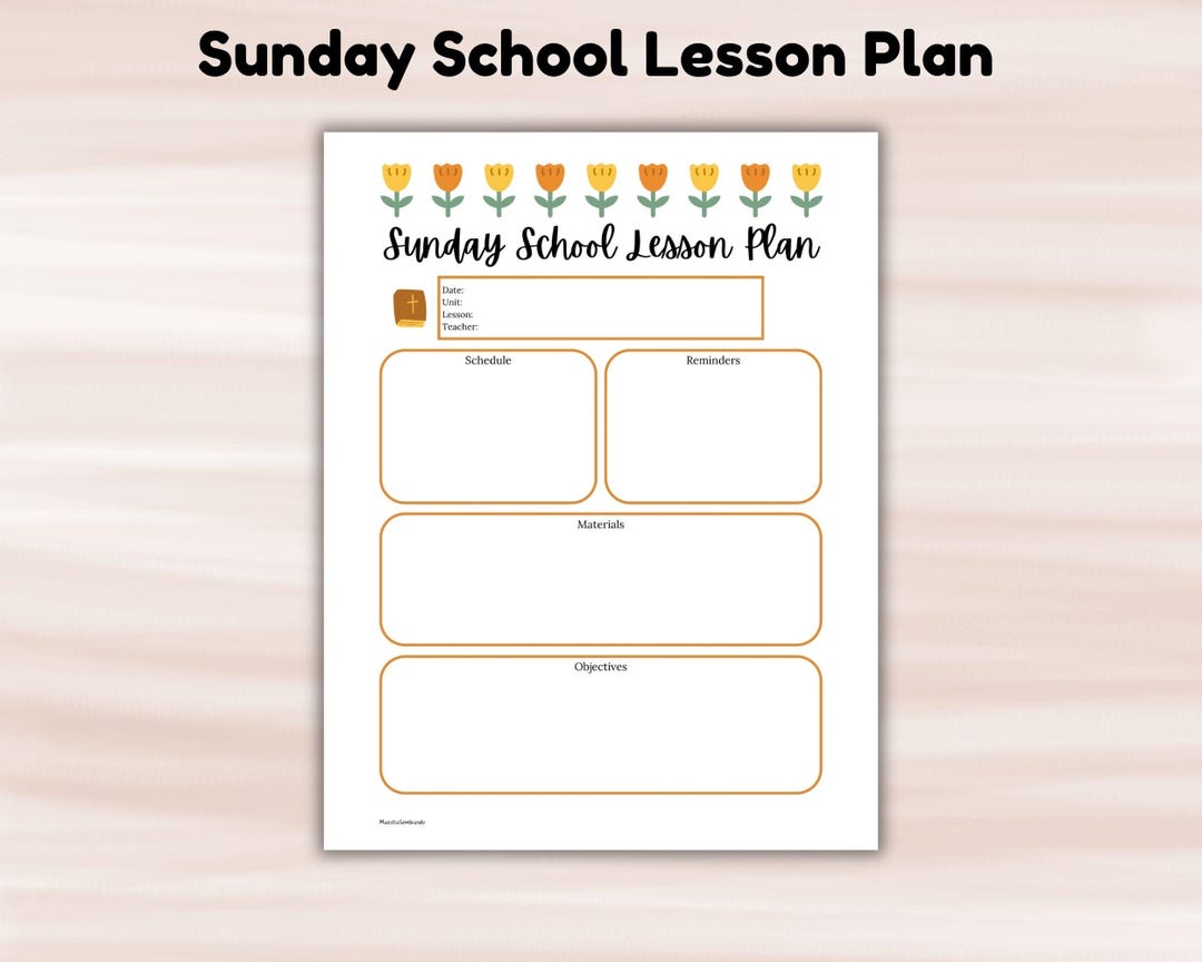 Sunday School Lesson Plan - Etsy