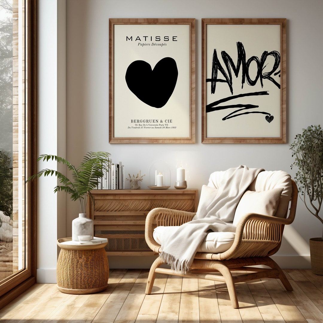 Amore Print, Set of 2 Amor Poster Wall Art, Henri Matisse Gallery ...