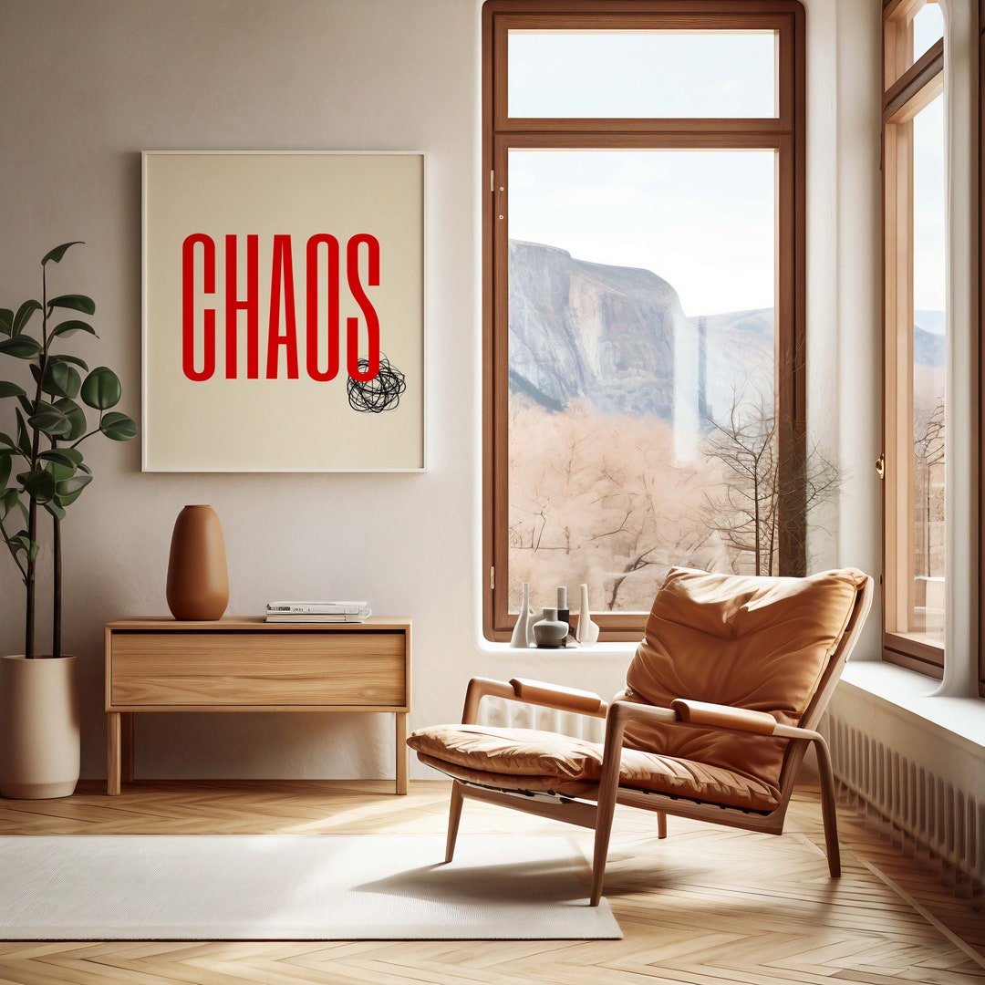 CHAOS Poster, Wavy Print Large, Printable Aesthetic Room Decor, 70s ...