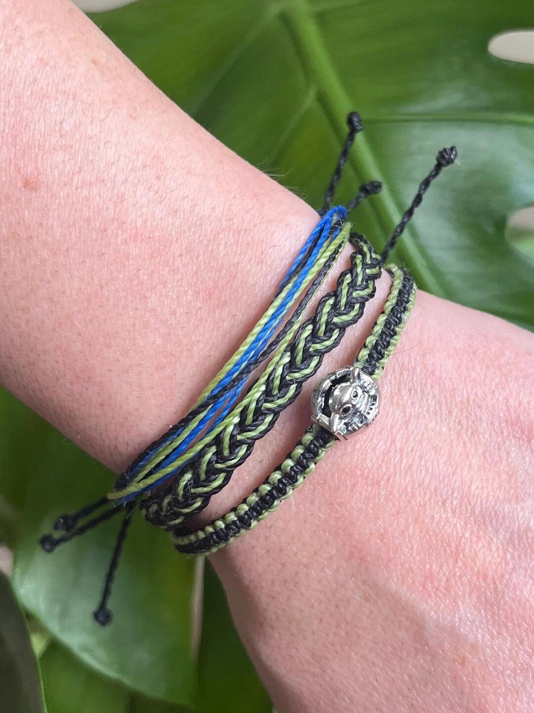 The Yoda Bracelet Stack • Yoda Charm Bead • Black , Green and Blue - Etsy