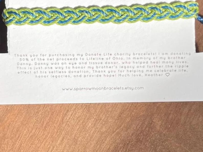 Give the Gift of Life • Donate Life Charity Braided Bracelet - Blue and ...