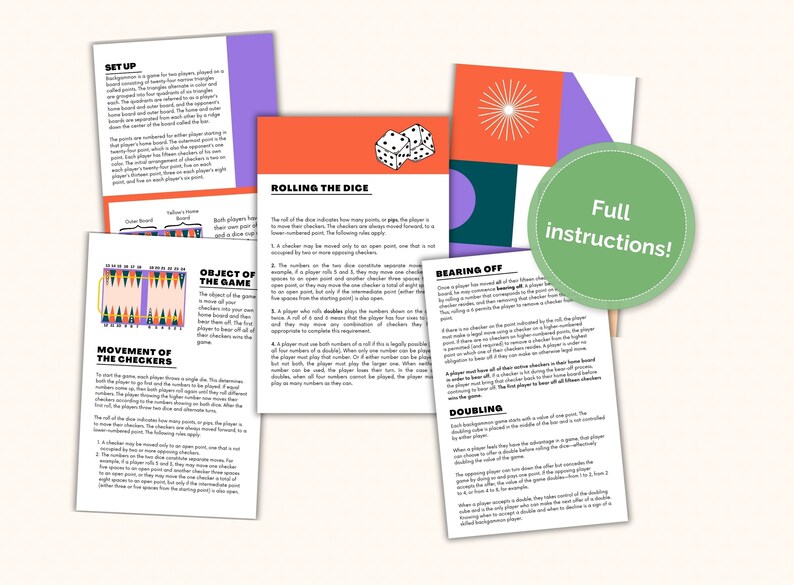 How to Play Backgammon | How-to Guide | Digital Download | Printable - Etsy
