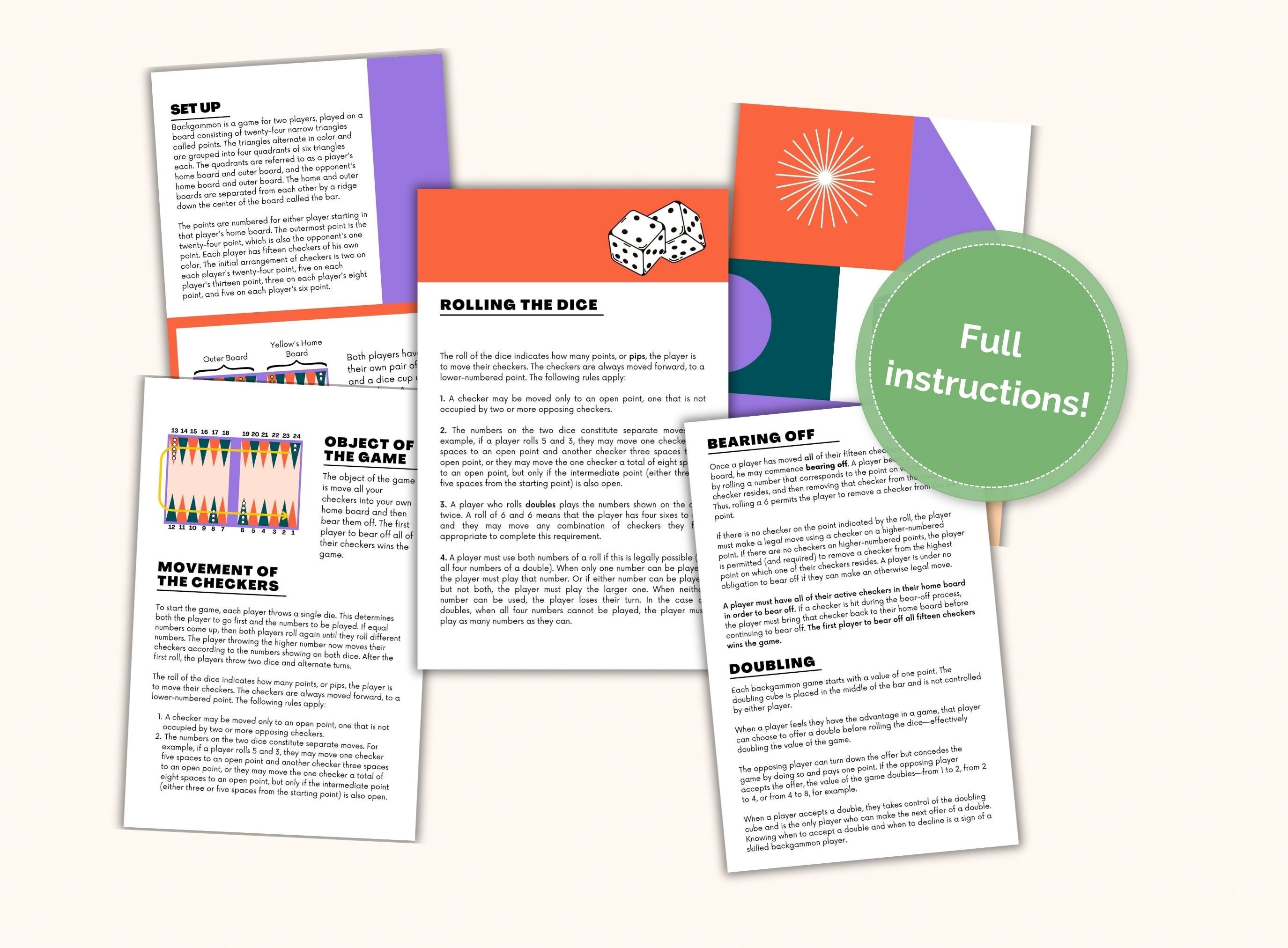 How to Play Backgammon | How-to Guide | Digital Download | Printable - Etsy