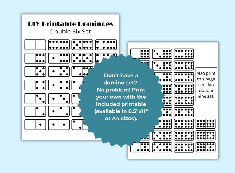 Domino Instructions Printable | Digital Download | How to Play Dominoes ...