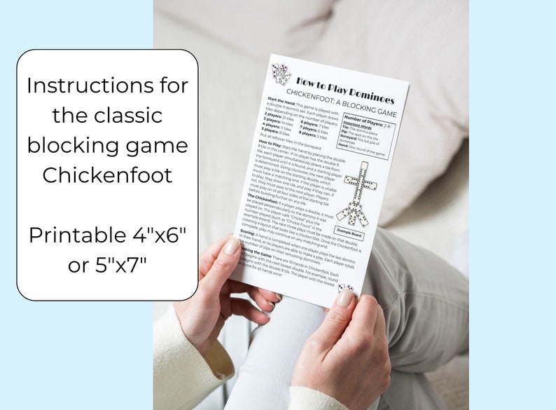 Domino Instructions Printable | Digital Download | How to Play Dominoes ...