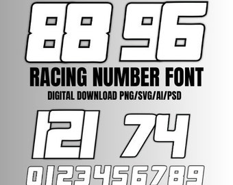 MX Dirt Track Racing Numbers SVG Font Png Ai Psd - Etsy