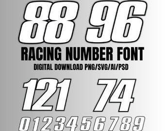 MX Dirt Track Racing Numbers SVG Font Png Ai Psd - Etsy