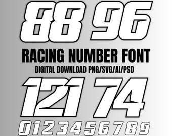 MX Dirt Track Racing Numbers SVG Font Png Ai Psd - Etsy
