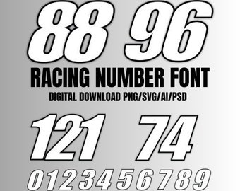 MX Dirt Track Racing Numbers SVG Font Bundle Png Ai Psd - Etsy