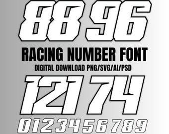 MX Dirt Track Racing Numbers SVG Font Png Ai Psd - Etsy