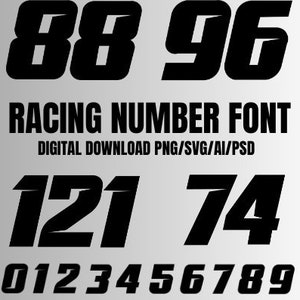 MX Dirt Track Racing Numbers SVG Font Bundle Png Ai Psd - Etsy