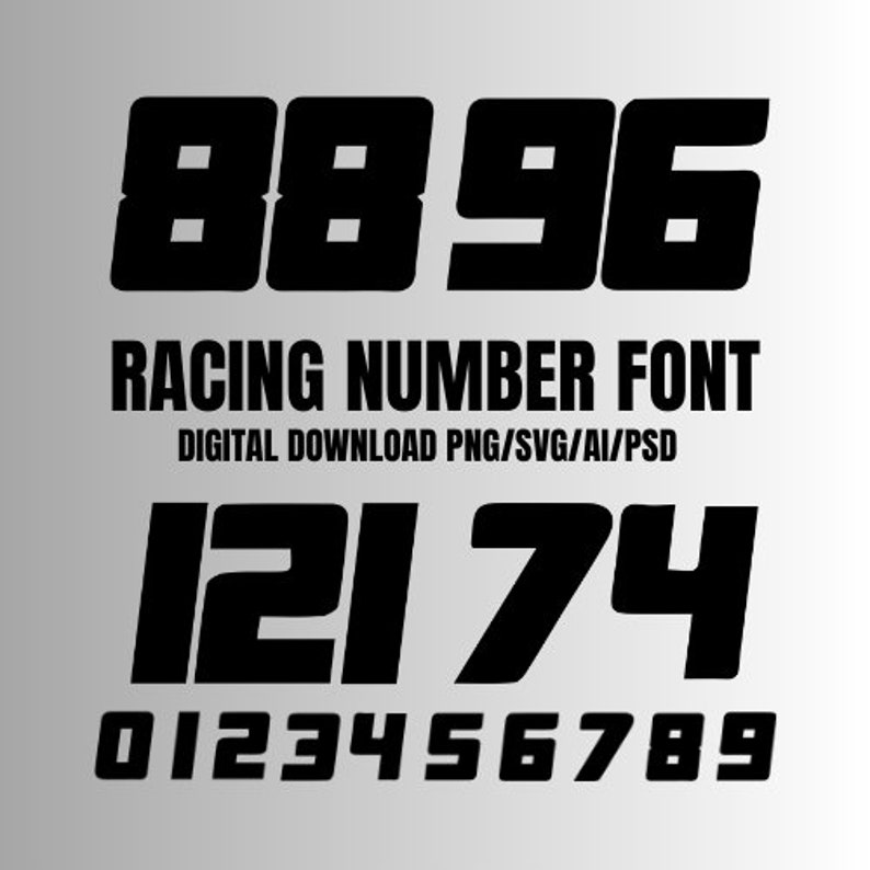 MX Dirt Track Racing Numbers SVG Font Png Ai Psd - Etsy