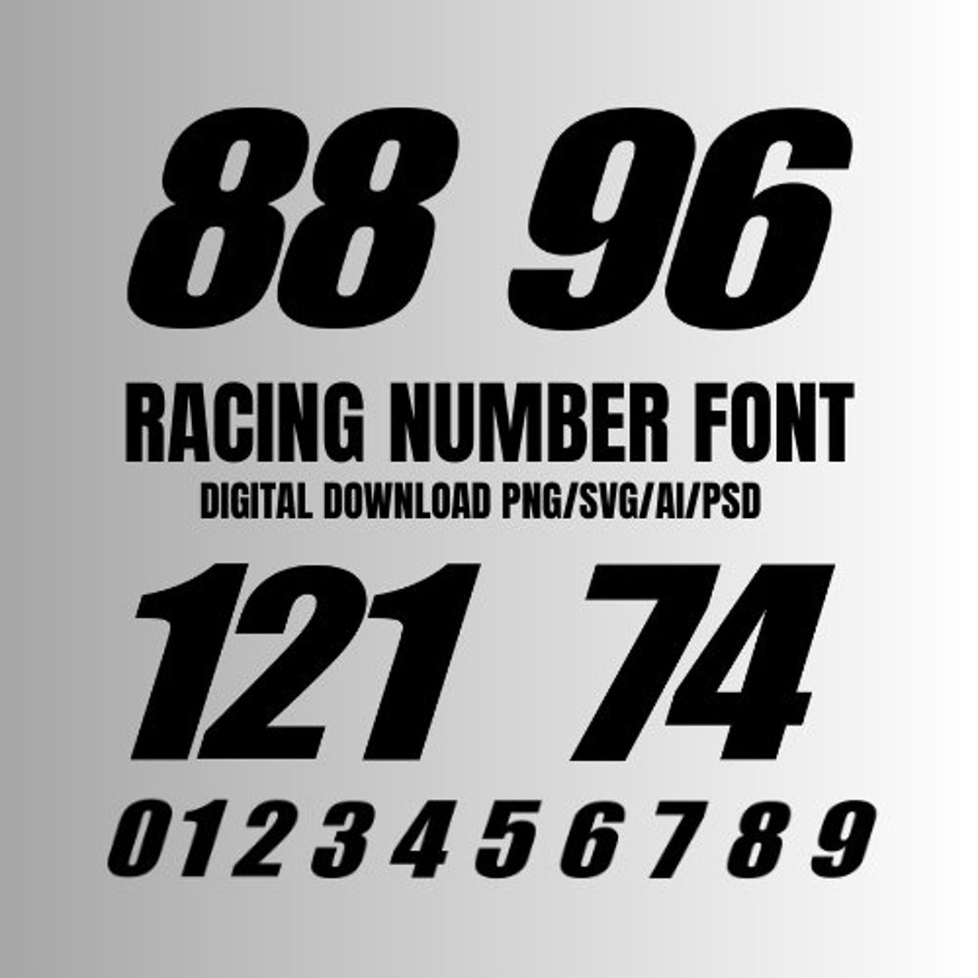 MX Dirt Track Racing Numbers SVG Font Png Ai Psd - Etsy