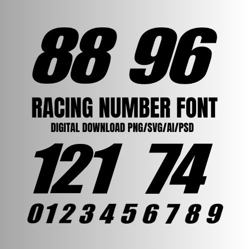 MX Dirt Track Racing Numbers SVG Font Png Ai Psd - Etsy