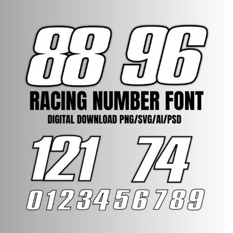 MX Dirt Track Racing Numbers SVG Font Png Ai Psd - Etsy