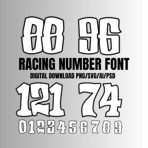 MX Dirt Track Racing Numbers SVG Font Png Ai Psd - Etsy