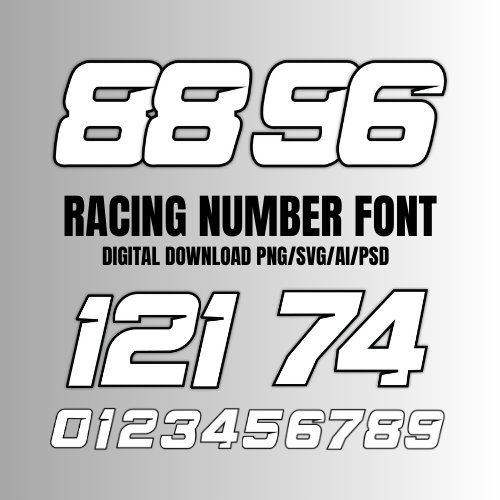 MX Dirt Track Racing Numbers SVG Font Png Ai Psd - Etsy
