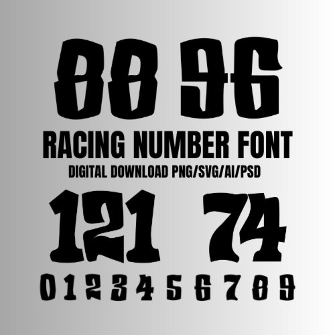 MX Dirt Track Racing Numbers SVG Font Png Ai Psd - Etsy