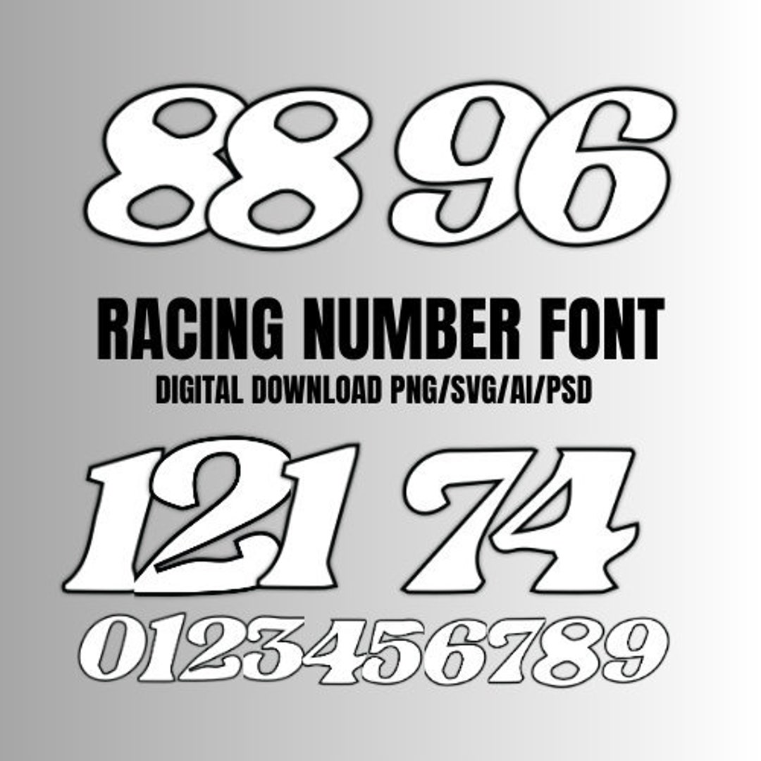MX Dirt Track Racing Numbers SVG Font Png Ai Psd - Etsy