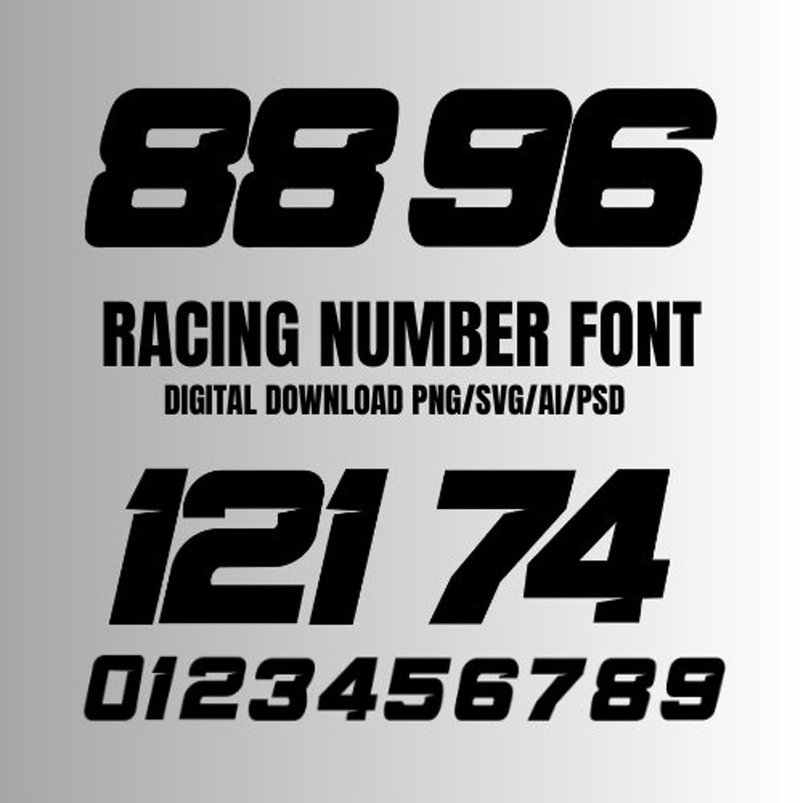 MX Dirt Track Racing Numbers SVG Font Png Ai Psd - Etsy