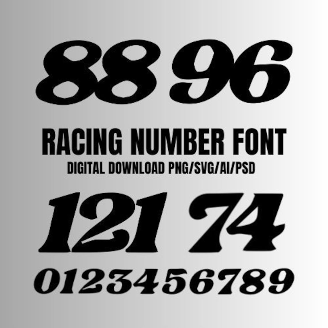 Vintage MX Dirt Track Racing Numbers SVG Font Png Ai Psd - Etsy
