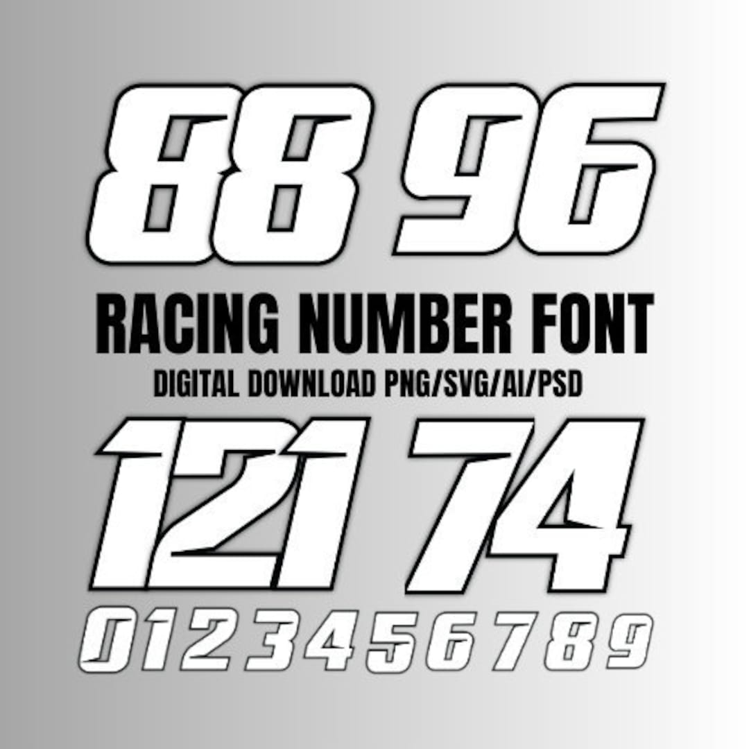 MX Dirt Track Racing Numbers SVG Font Png Ai Psd - Etsy