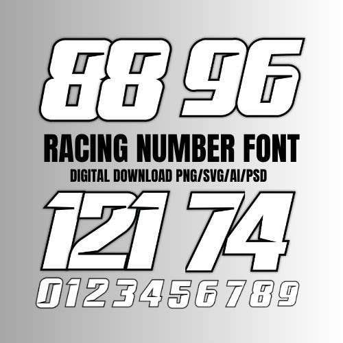 MX Dirt Track Racing Numbers SVG Font Png Ai Psd - Etsy