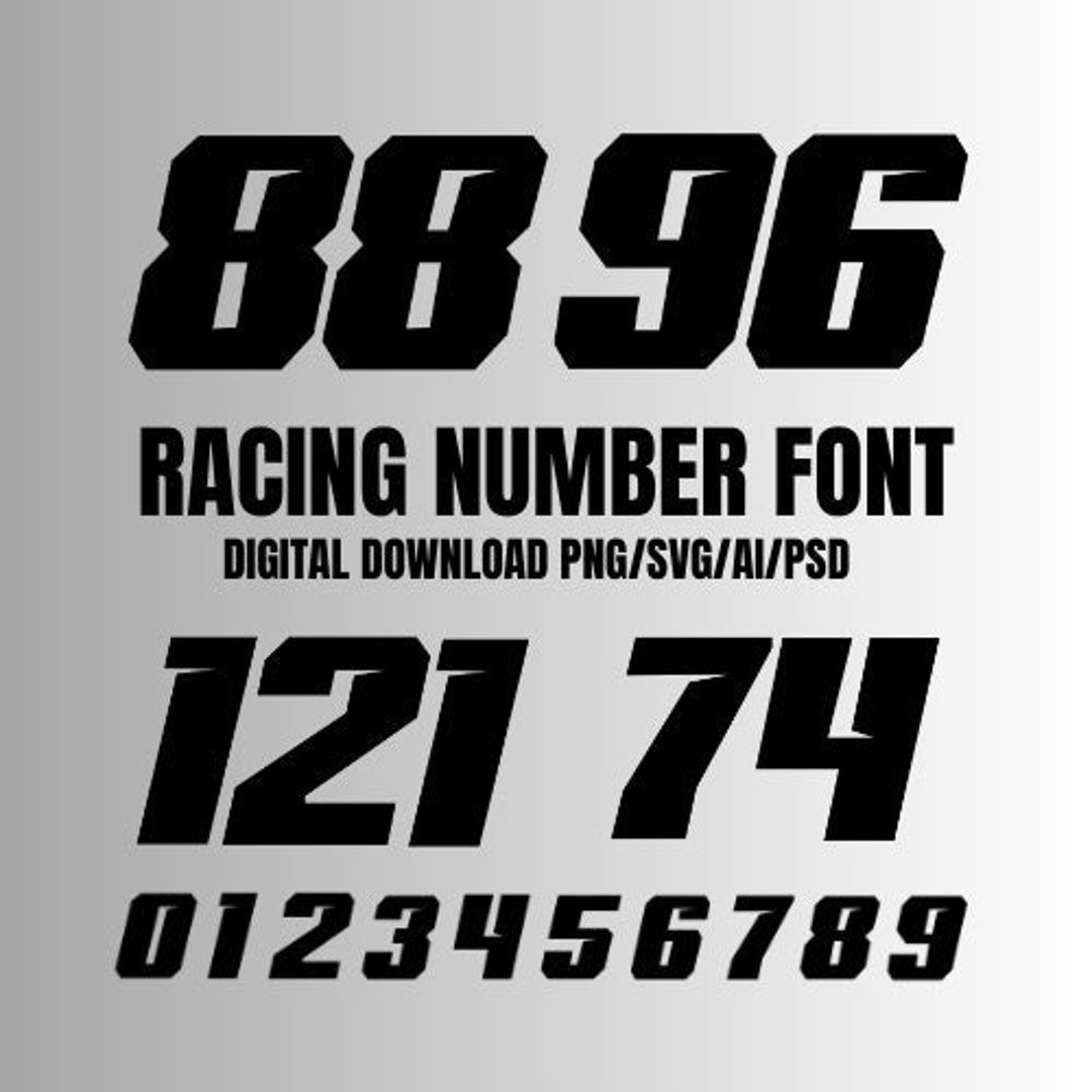 MX Dirt Track Racing Numbers SVG Font Png Ai Psd - Etsy