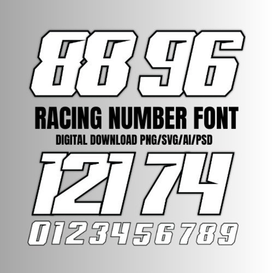 MX Dirt Track Racing Numbers SVG Font Png Ai Psd - Etsy