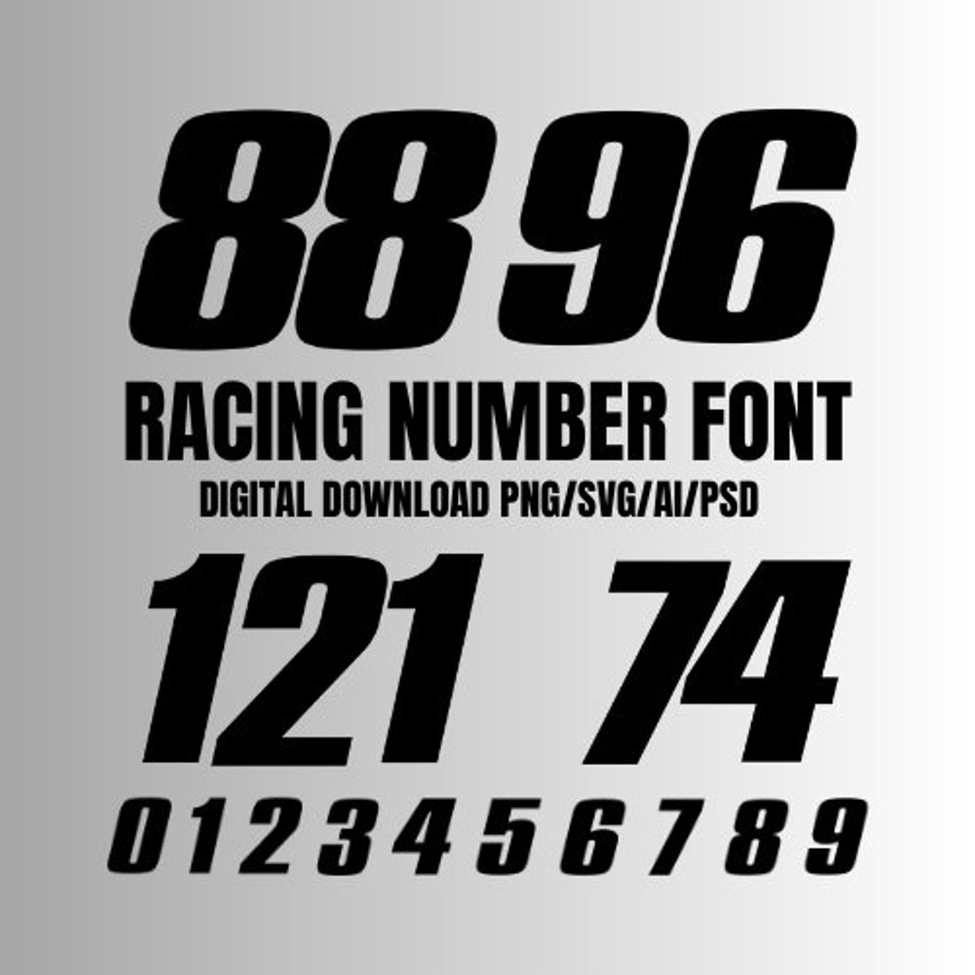 MX Dirt Track Racing Numbers SVG Font Png Svg Ai Psd - Etsy