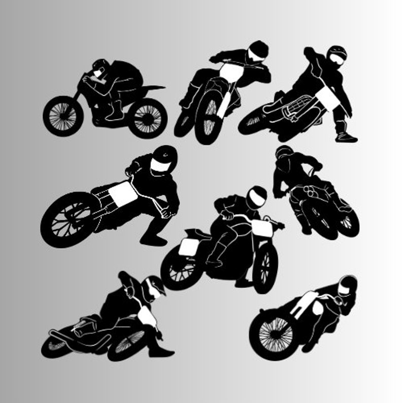 Flat Track/mx Rider Bundle Transparent PNG SVG AI Cricut - Etsy