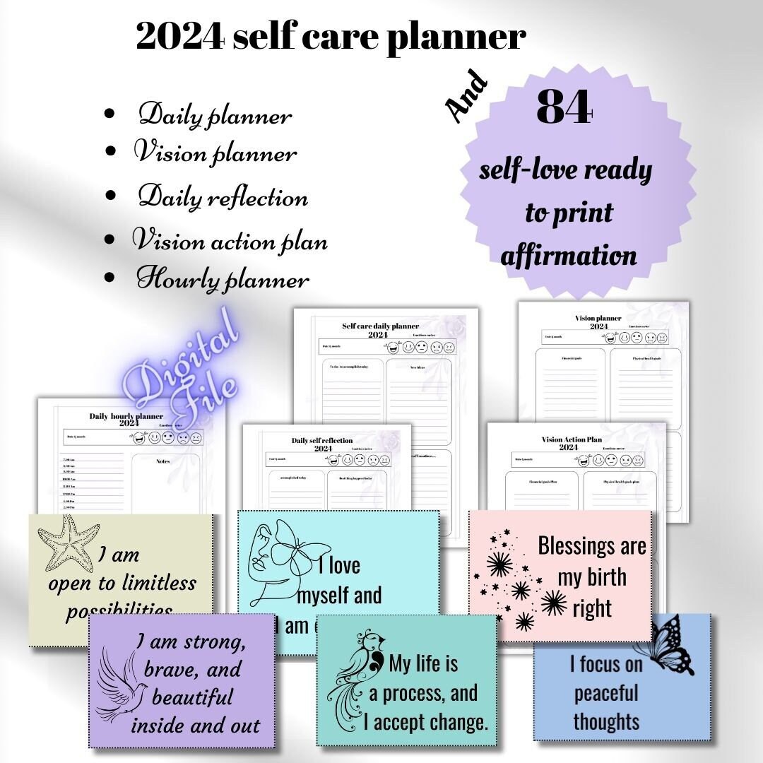 Self-care Planner Affirmation Cards Digital Download, Printable ...