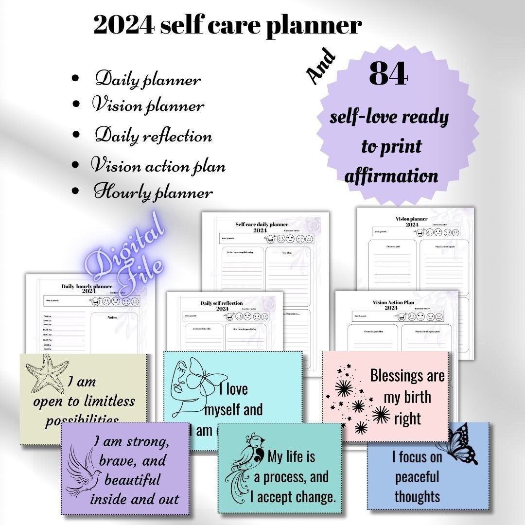 Self-care Planner Affirmation Cards Digital Download, Printable ...