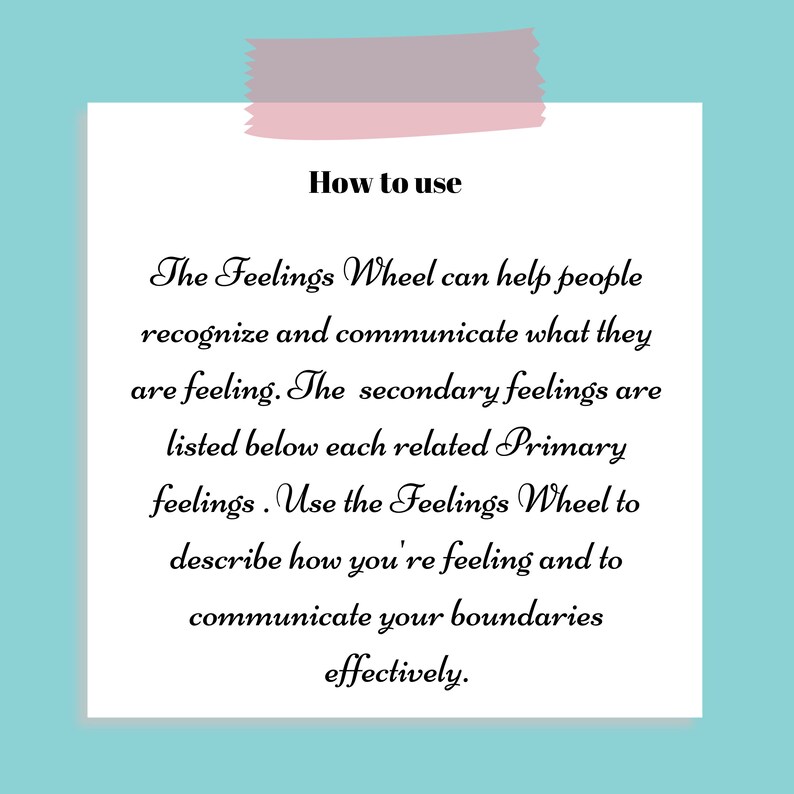 Emotions Wheel, Instant Download, Counselling Chart, Social Worker ...