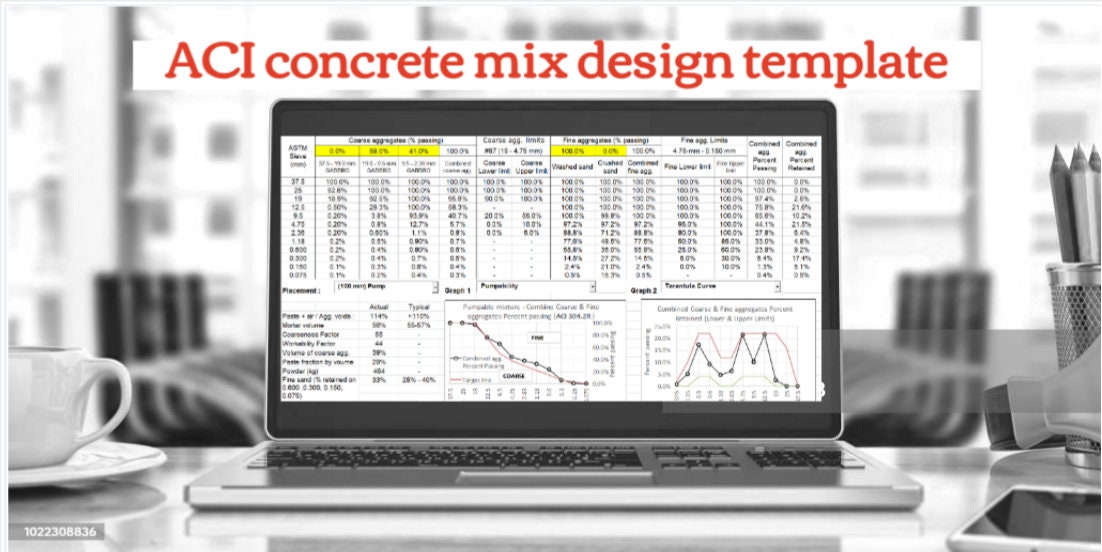 ACI Concrete Mix Design Template: Multiple Combined Grading (digital ...