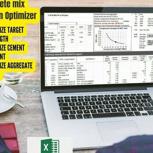 Combo: Concrete Mix Design Optimizer Ver. 1; Quality Control Charts ...