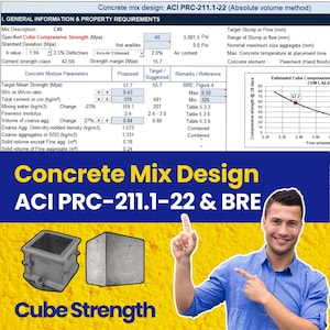 ACI 211.1 and BRE Combined (cube Strength) Concrete Mix Design - Etsy