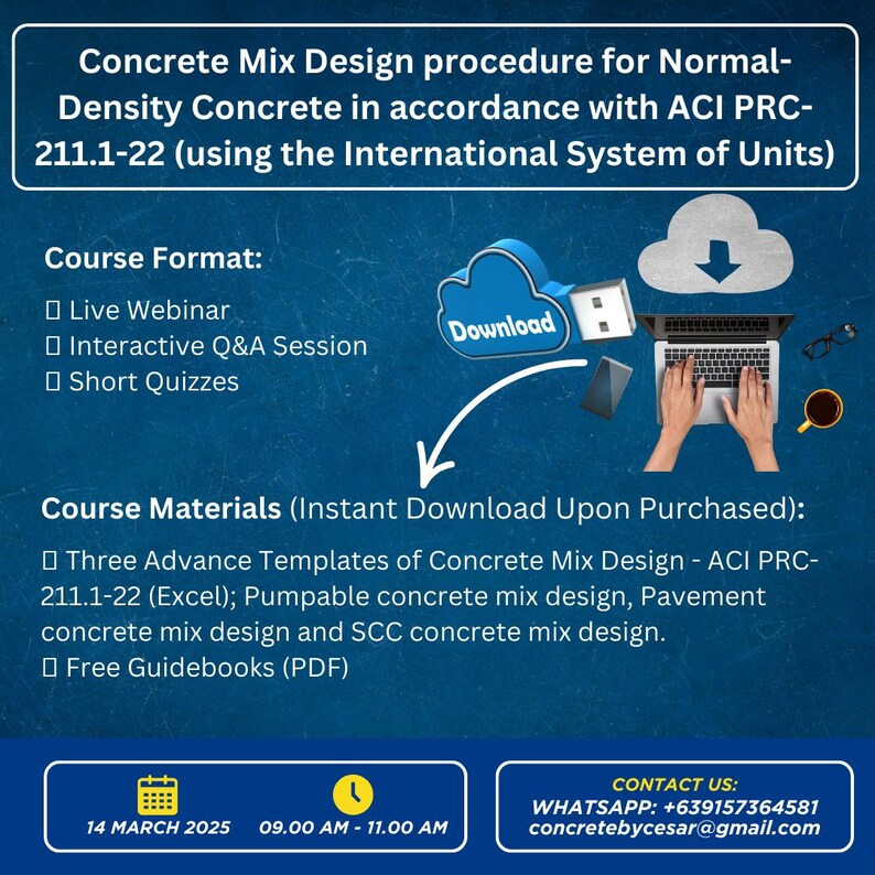 Concrete Mix Design Online Course: ACI PRC-211.1-22 (free Template and ...
