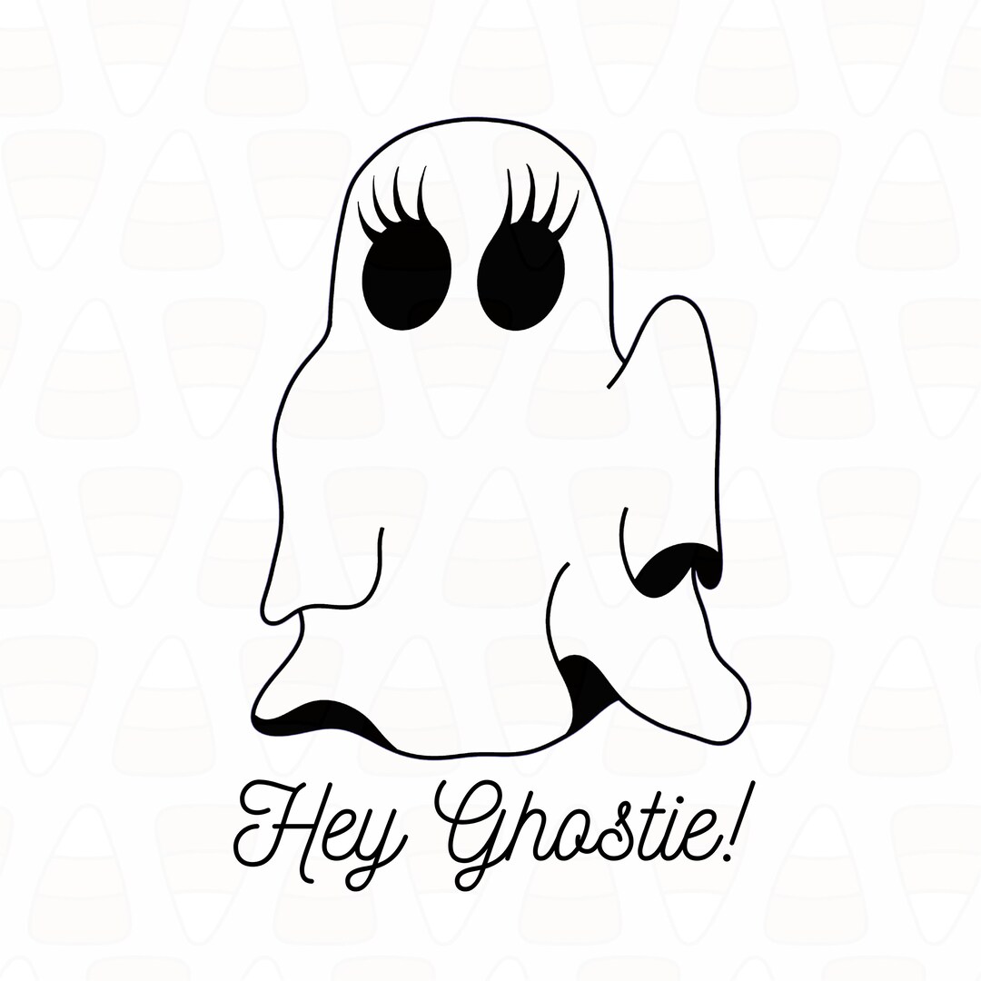 Hey Ghostie With Lashes Digital Download Cute & Spooky Halloween DIY ...