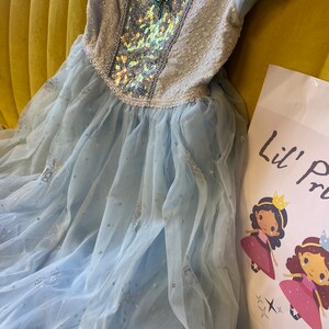 Princess Elsa Costume Blue Princess Elsa Girls Dress Elsa Cosplay Girl ...