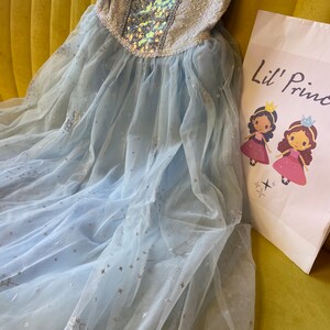 Princess Elsa Costume Blue Princess Elsa Girls Dress Elsa Cosplay Girl ...