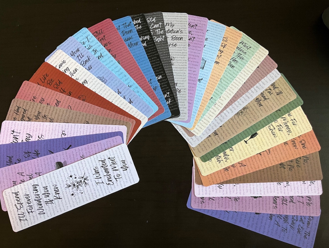 Lyrics Bookmarks - Etsy