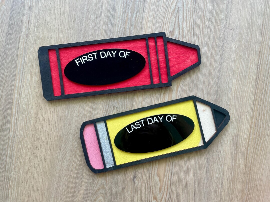 First/last Day of School Photo Sign, Crayon Back to School Sign, Pencil ...