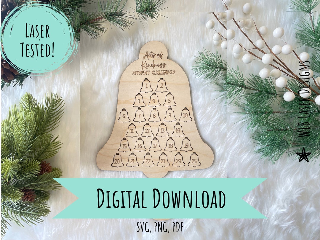 Acts of Kindness Bell Advent Calendar SVG Digitial Download, Random ...