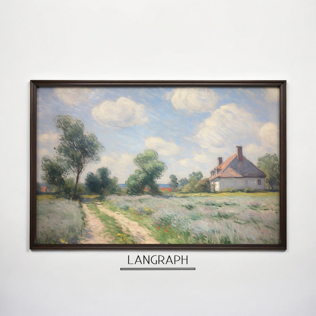 Neutral Landscape Print Neutral Landscape Vintage Style Art Oil ...
