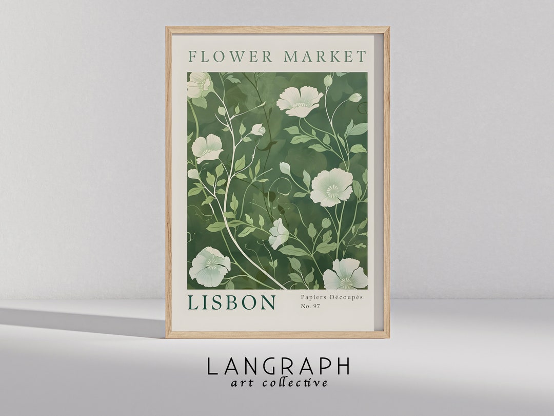 Lisbon Flower Market Print Vintage Neutral Gallery Wall Prints ...