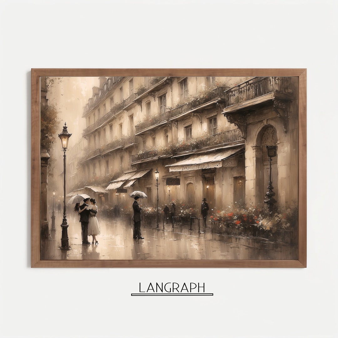 Romantic Couple Cuddling Oil Painting Paris Vintage Print PRINTABLE ...