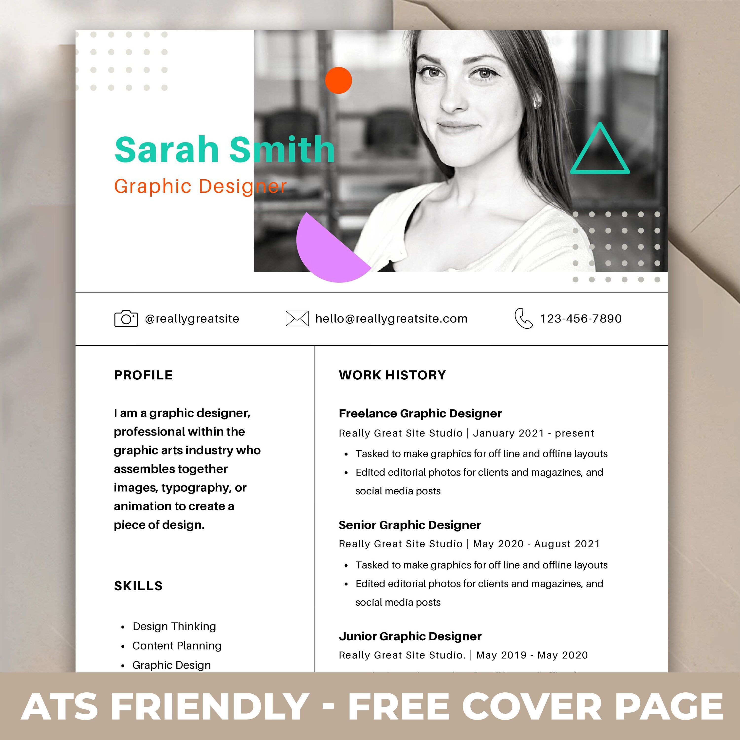 Resume Template Canva CV Template Modern Resume Creative - Etsy