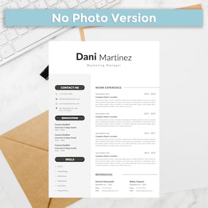 Resume Template With Photo, Professional Resume Template for Word ...